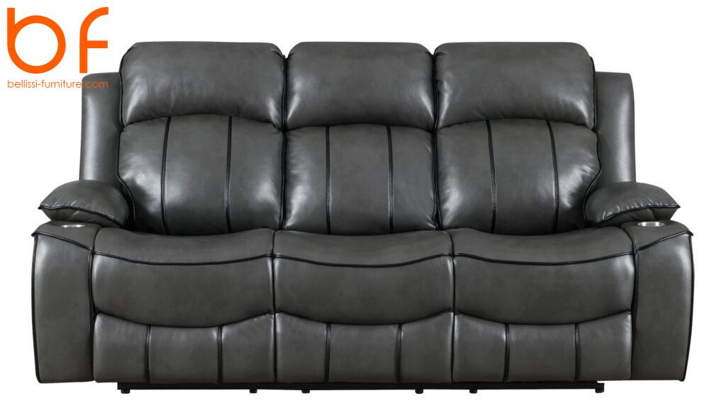 Power Reclining Sofa -U3120- Grey/Black Welts — buy in NYC - Bellissi ...